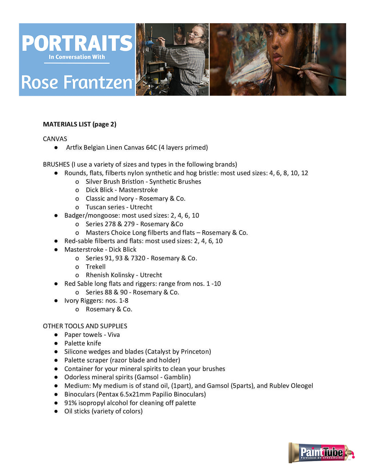 Rose Frantzen: Portraits in Conversation - PaintTube.tv