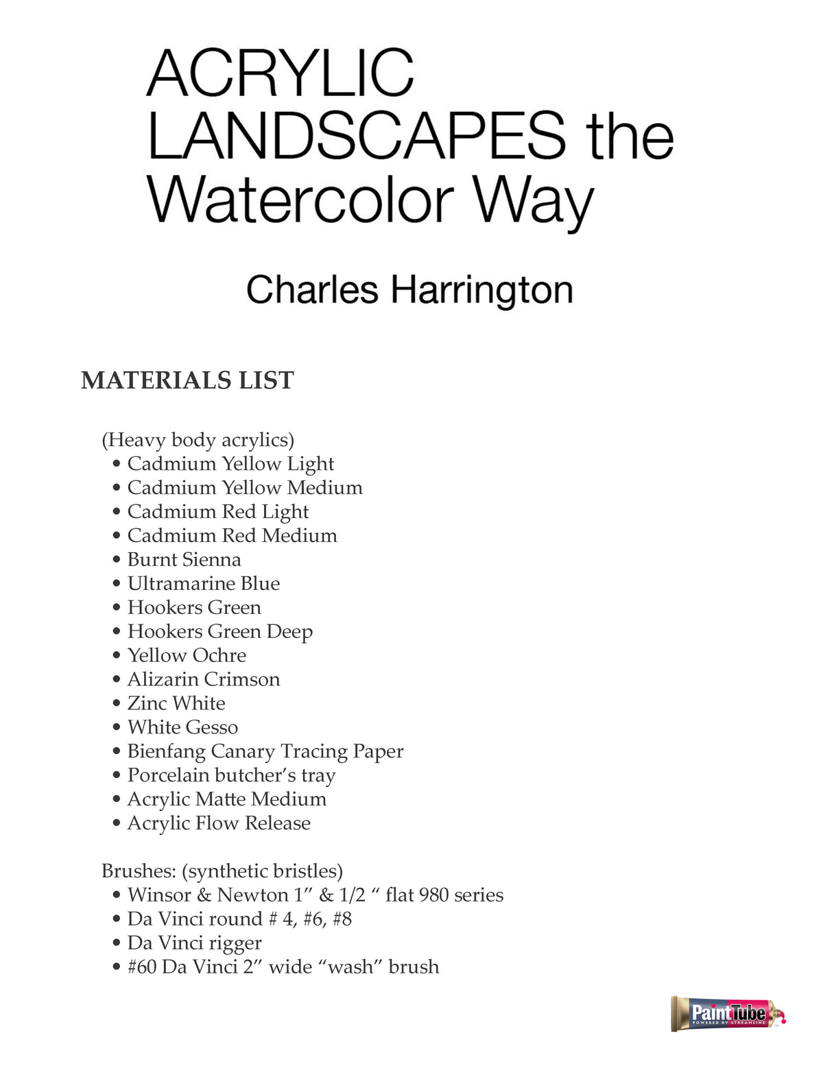 Charles Harrington: Acrylic Landscapes the Watercolor Way - PaintTube.tv