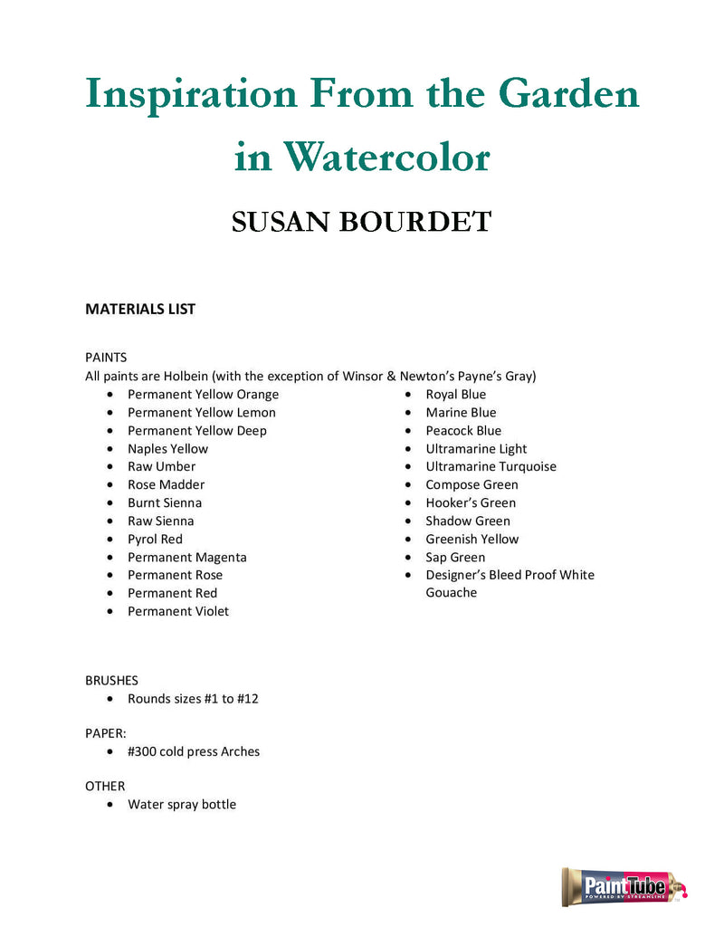 Susan Bourdet: Inspiration From the Garden in Watercolor - PaintTube.tv