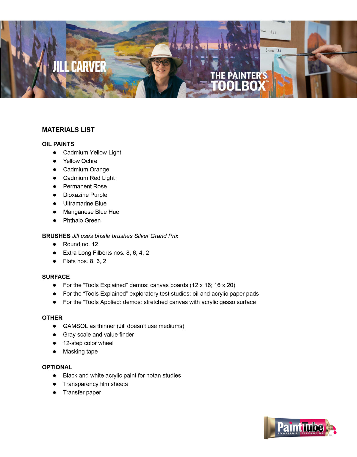 JILL CARVER: The Painter’s Toolbox — Volume 1: Tools Explained ...