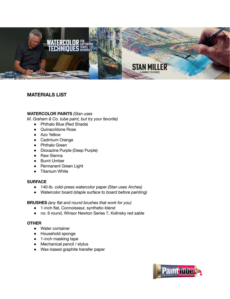 Stan Miller: Watercolor Techniques for Capturing Travel Memories - A J ...