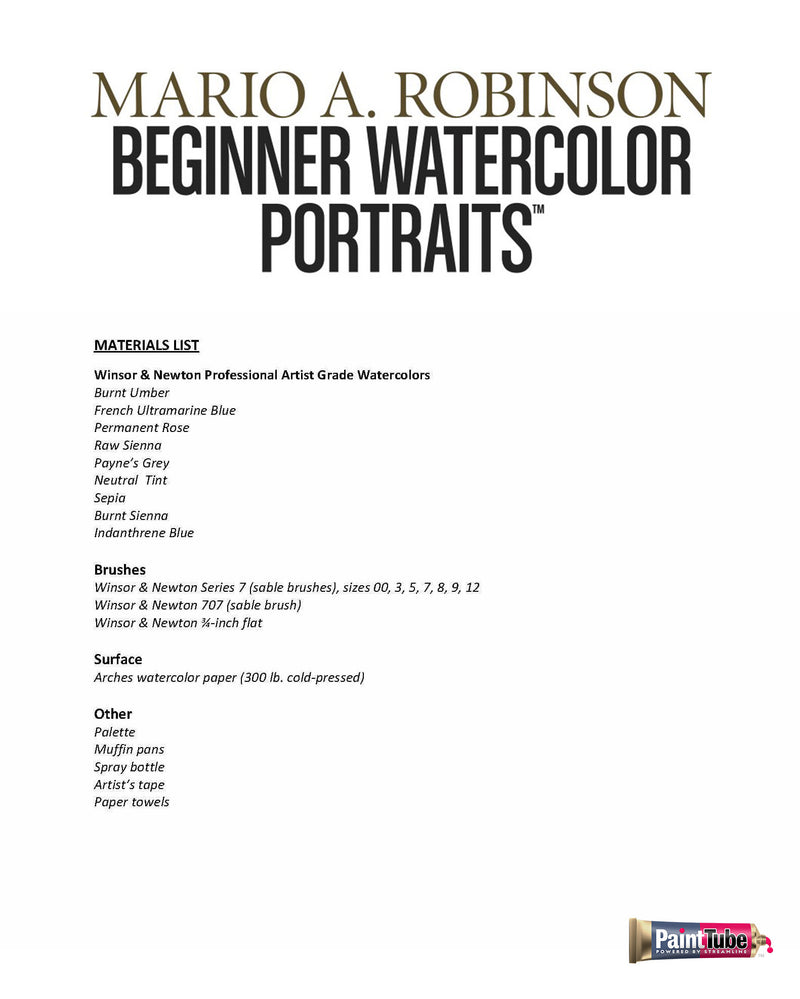 Mario A. Robinson: Beginner Watercolor Portraits - PaintTube.tv