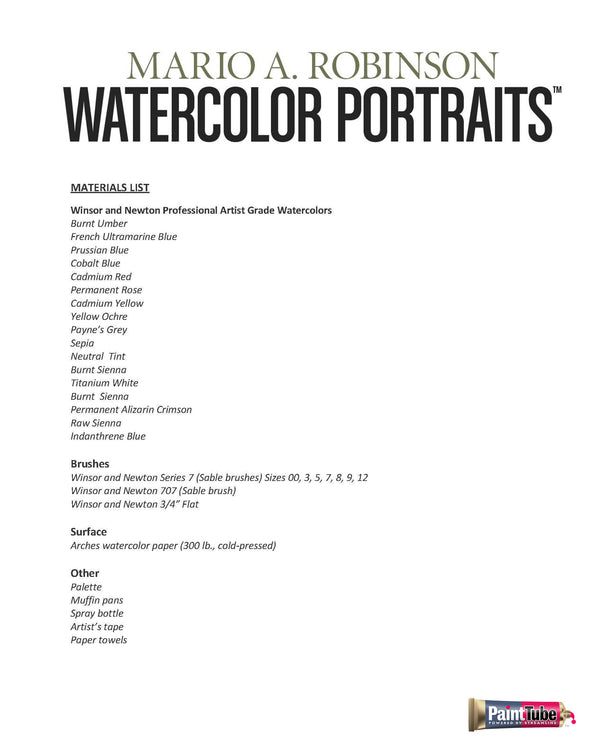 Mario A. Robinson: Watercolor Portraits - PaintTube.tv