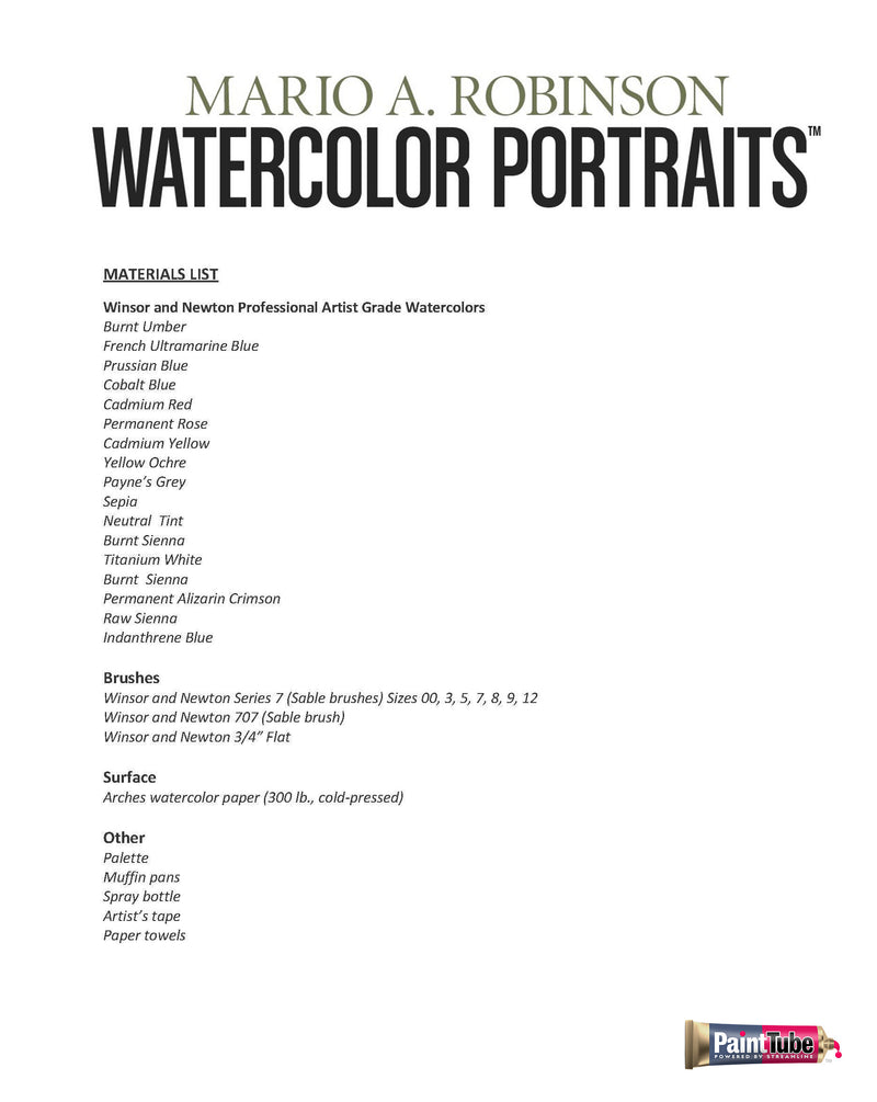 Mario A. Robinson: Watercolor Portraits - PaintTube.tv