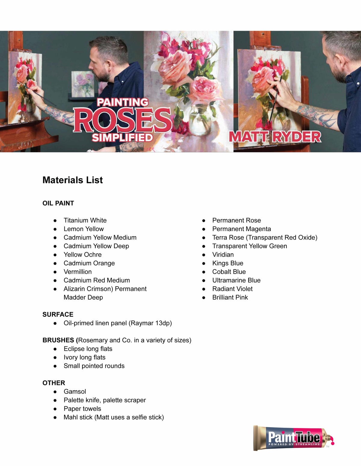 Matt Ryder: Painting Roses Simplified - PaintTube.tv