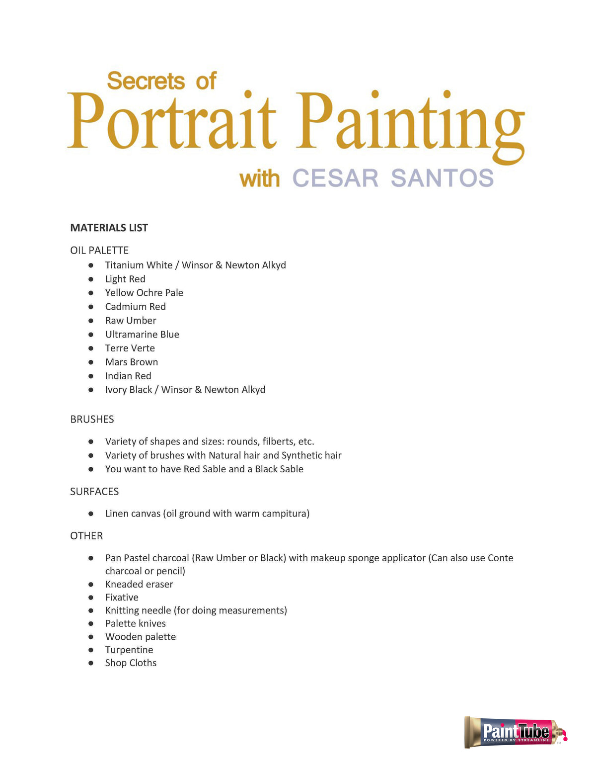 Cesar Santos - Secrets of Portrait Painting - PaintTube.tv