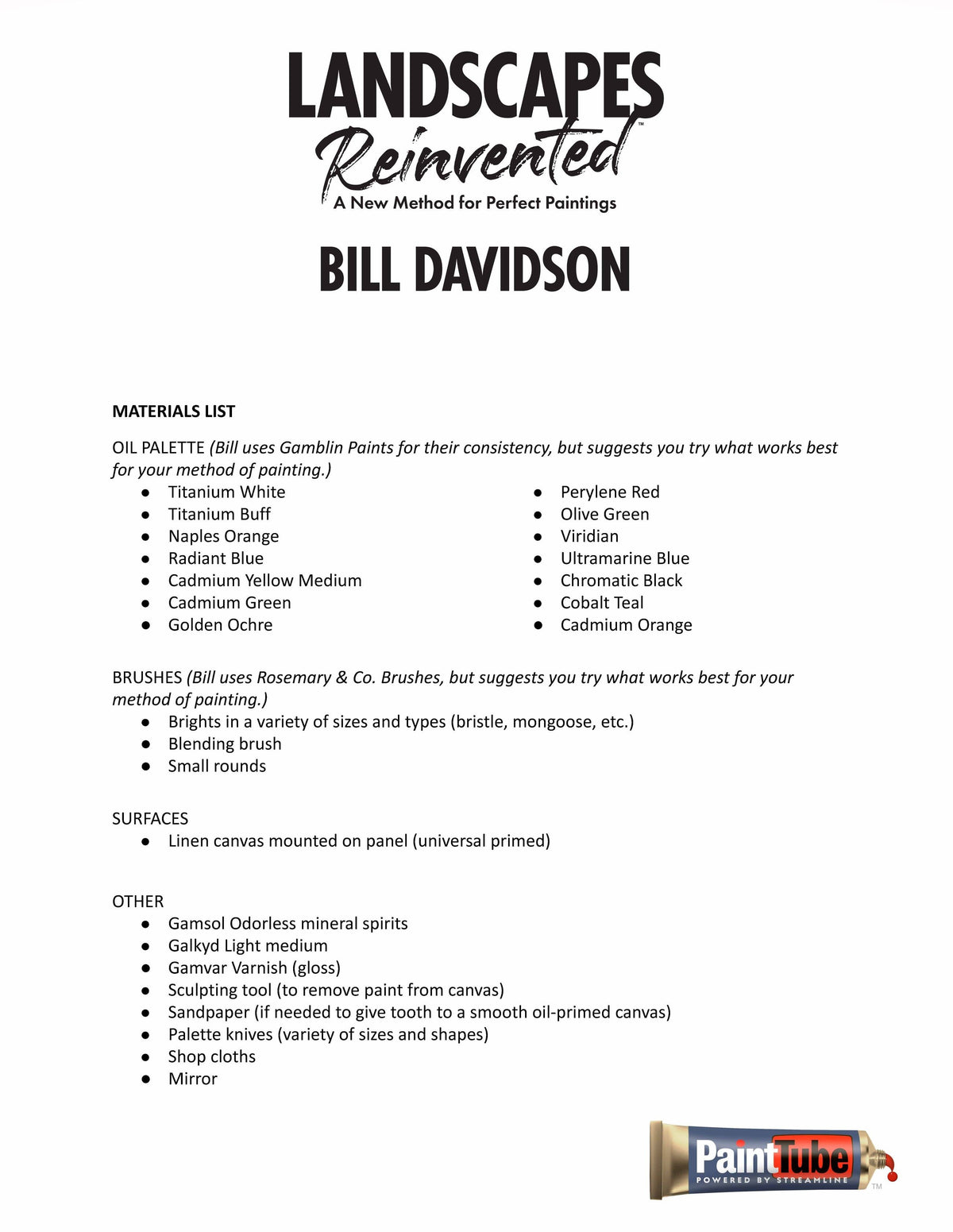 Bill Davidson: Landscapes Reinvented: A New Method for Perfect Paintin ...